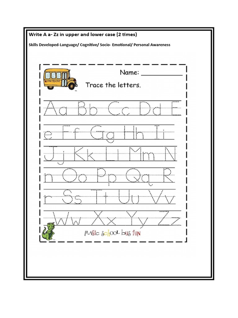 Write A A-Zz in Upper and Lower Case (2 Times) | PDF