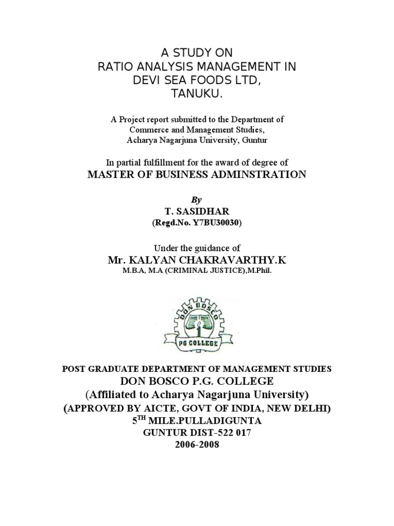 Devi Sea Foods Financial Analysis | PDF | Academia | Vocational Education