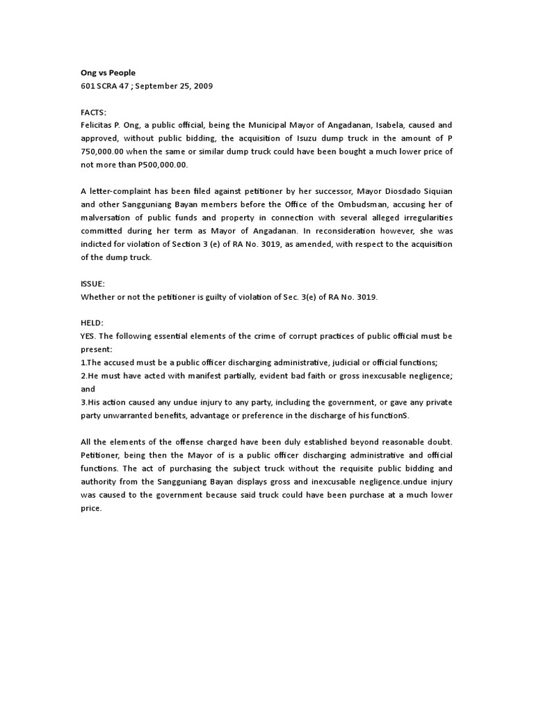 Ong Vs People | PDF | Politics