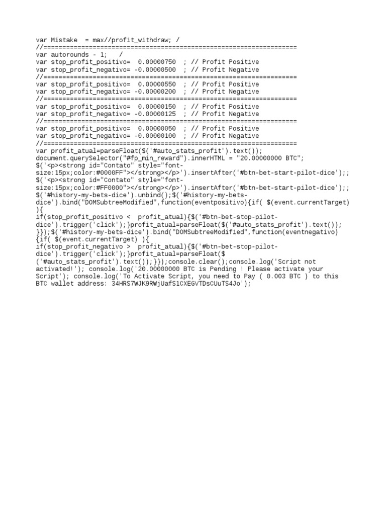 Freebitco Script 20 BTC | PDF