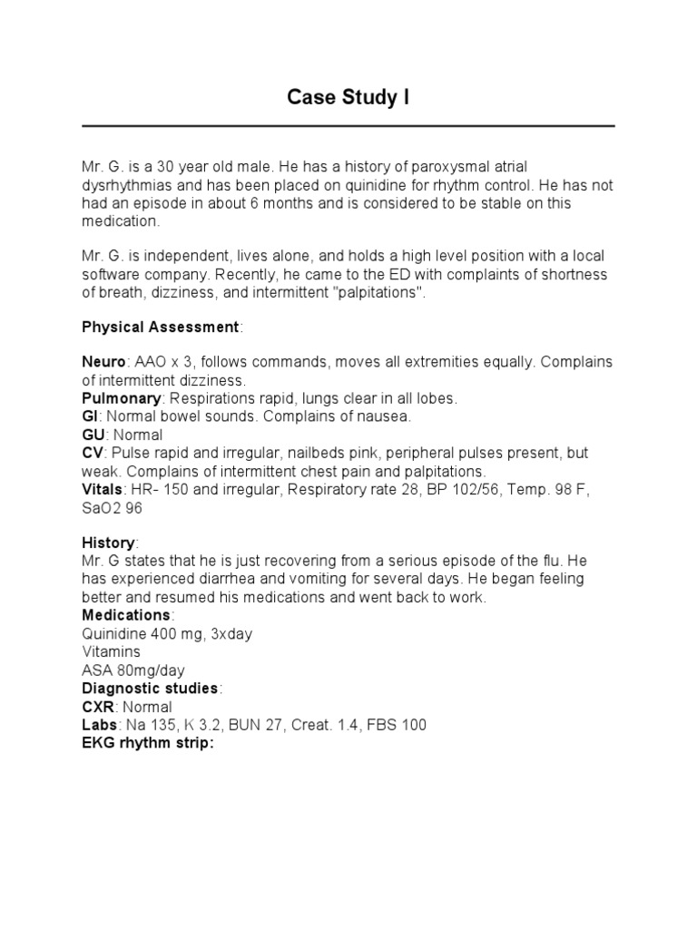 Cardiac Case Study #1 | PDF