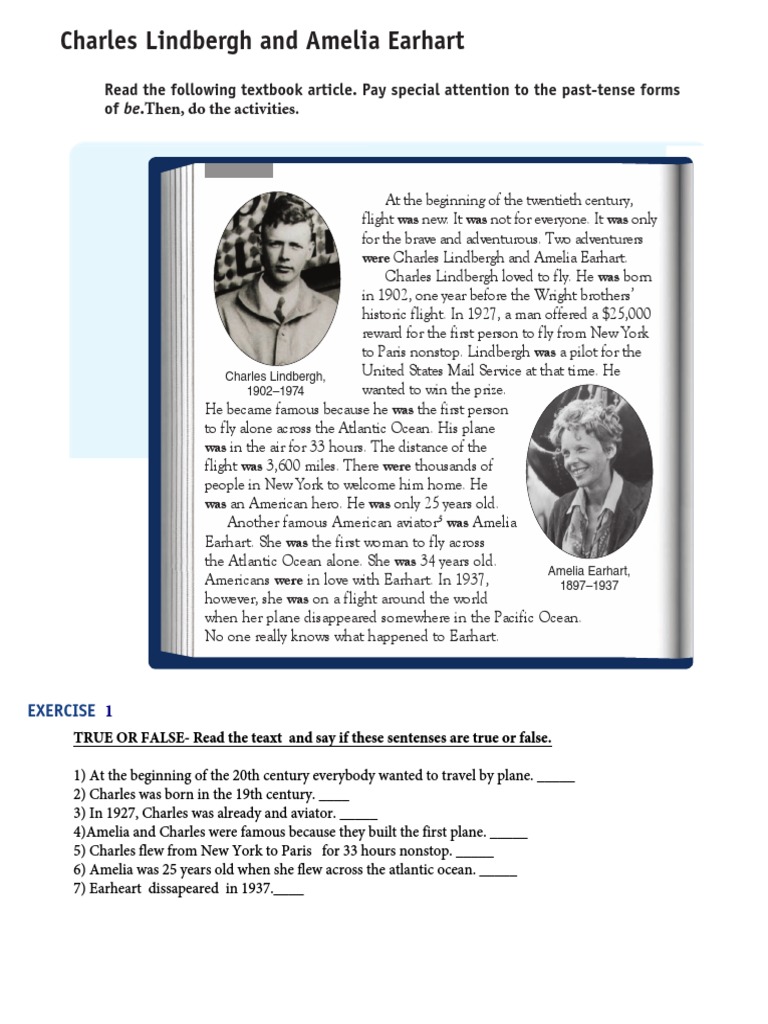 Past Simple Activity | PDF | Charles Lindbergh | Aviation