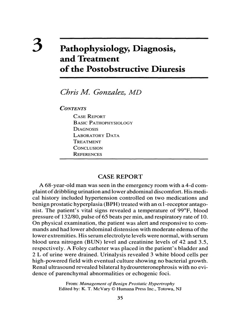 Pathophysiology, Diagnosis,: and Treatment of The Postobstructive ...