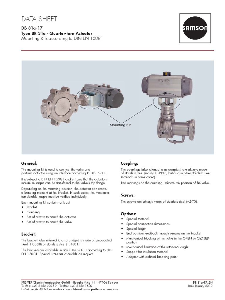 Data Sheet: Mounting Kits According To DIN EN 15081 | Download Free PDF ...