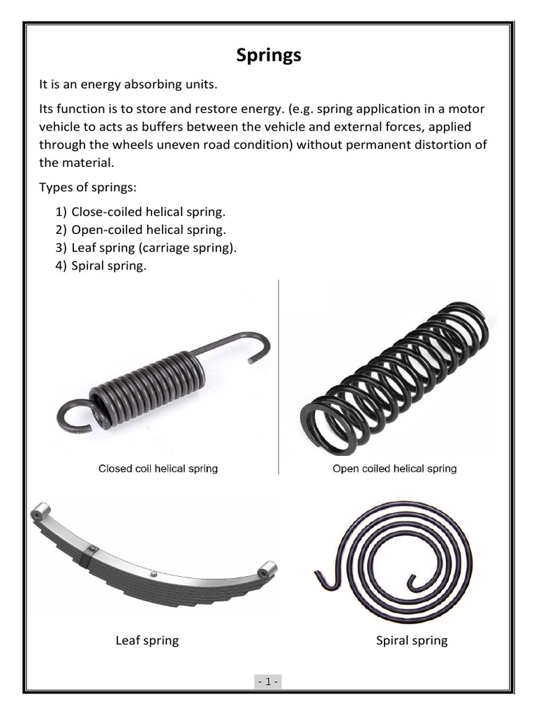 Springs | PDF | Helix | Mechanics