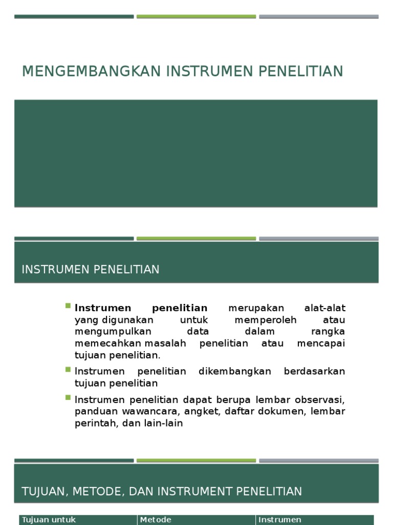 Pengembangan Instrumen Penelitian | PDF