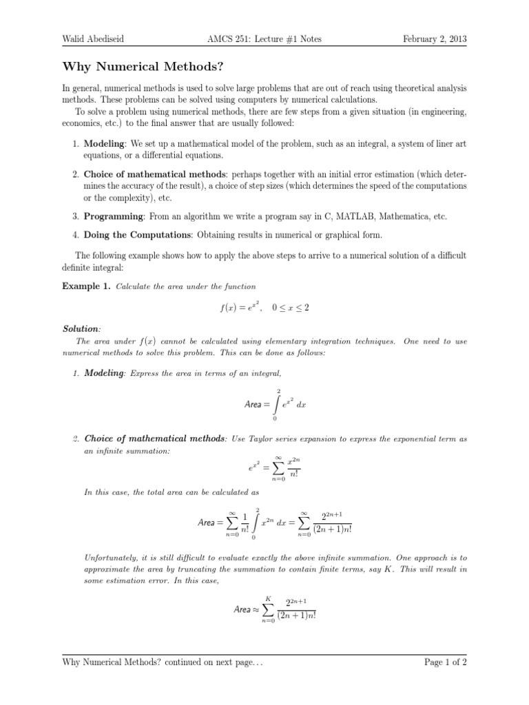 Lecture 1 PDF | PDF | Numerical Analysis | Matrix (Mathematics)