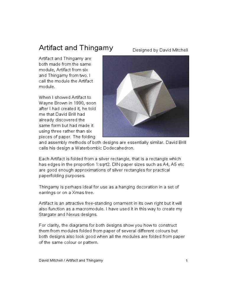 Artifact and Thingamy by David Mitchell | PDF | Home & Garden