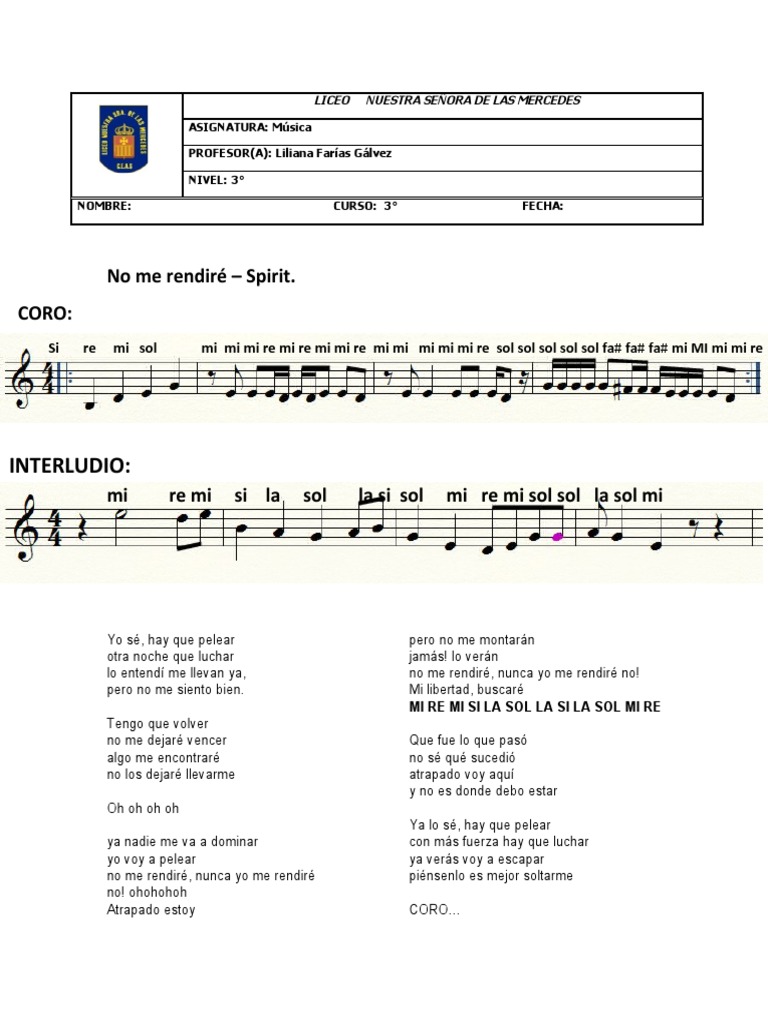 No Me Rendire - Spirit 3B | PDF