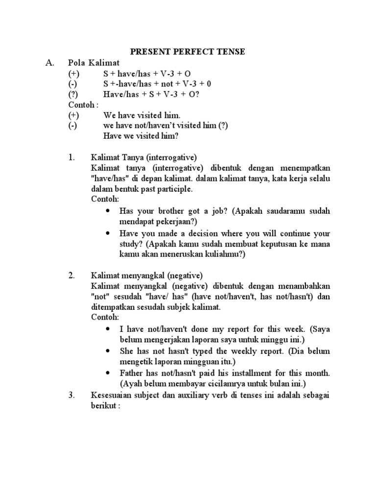 Present Perfect Tense | PDF