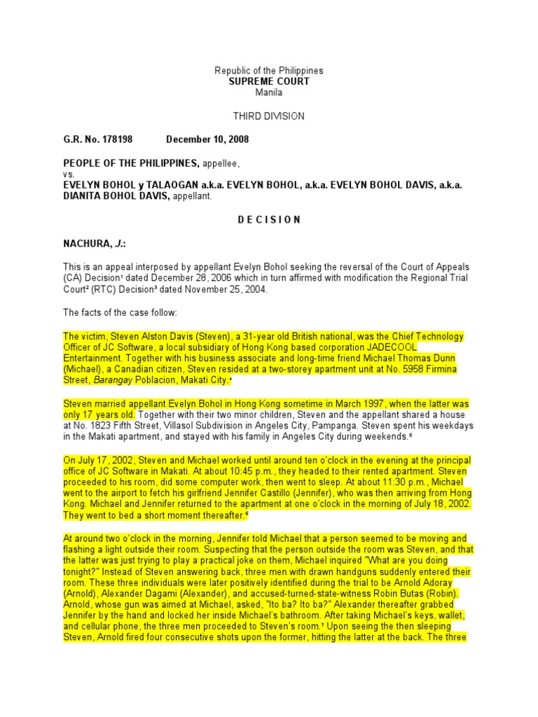 People vs. Bohol, 573 SCRA 557, G.R. No. 178198, December 10, 2008 ...