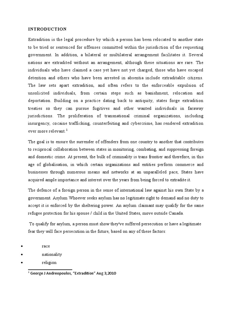 Pil Project Final | PDF | Extradition | Treaty