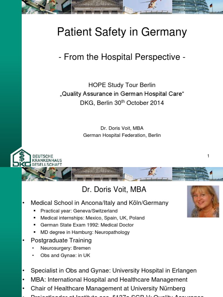 Mrs DR Doris Voit Patient Safety in Germany - From The Hospital ...