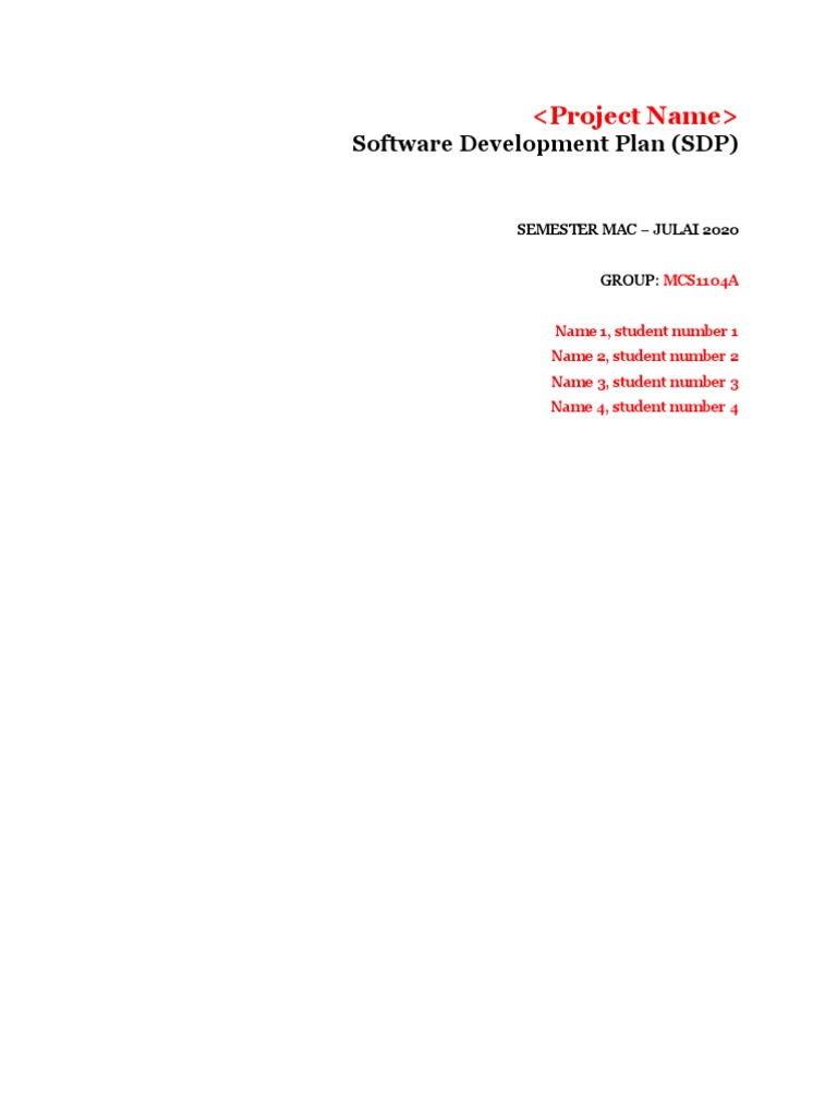 ITS332 SDP Template | PDF | Software Development | System