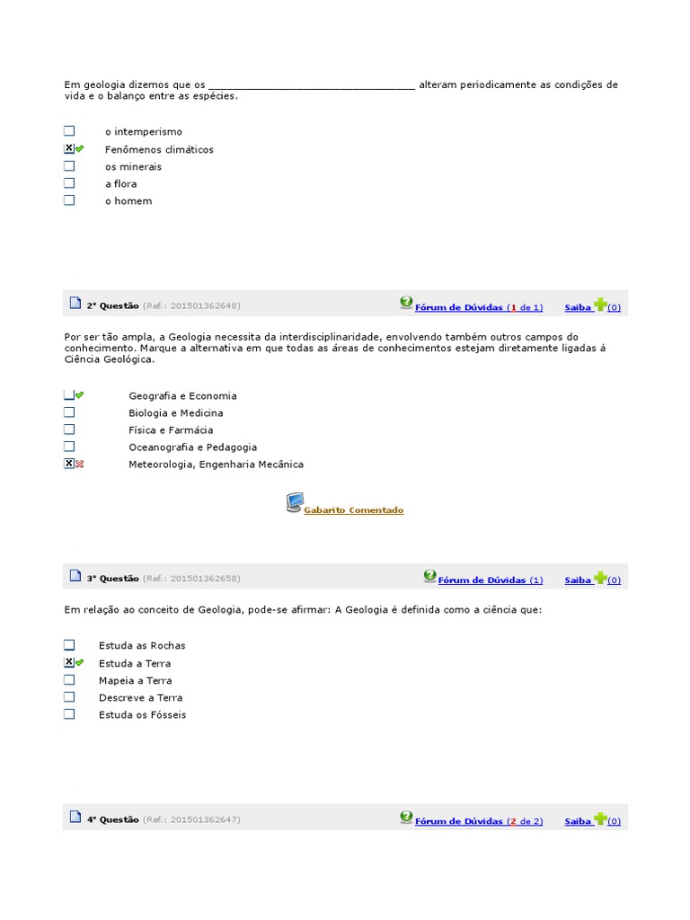 Questoes de Geologia Av1 | Download grátis PDF | Escala de tempo ...