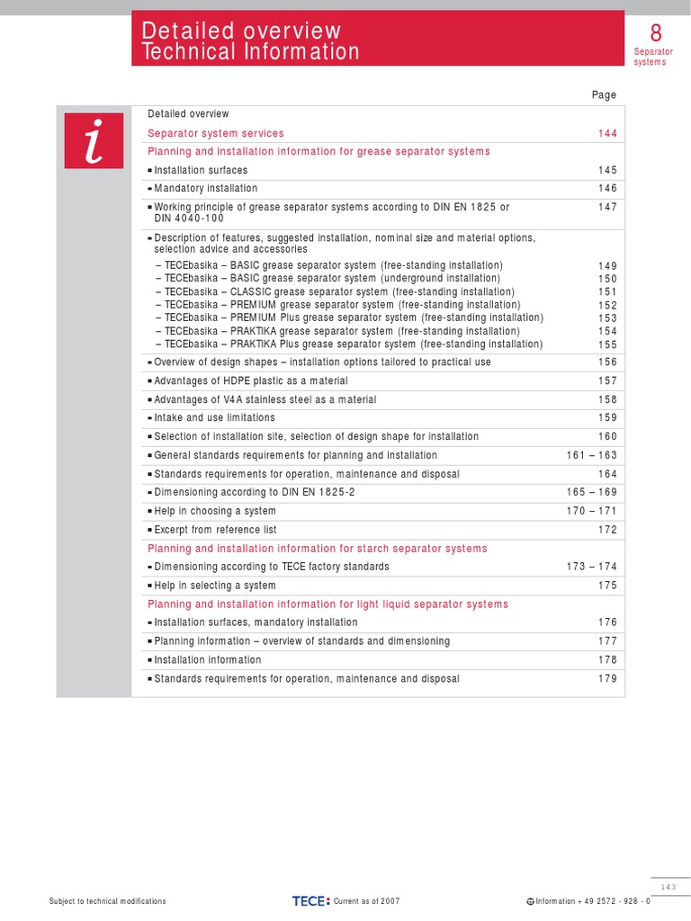 Tece Separating Tech | PDF | Sewage Treatment | Sewage