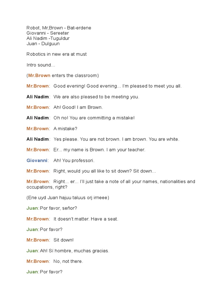 Mind Your Language Script | PDF