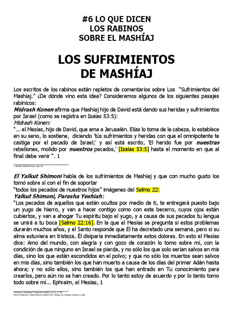 #6 Lo Que Dicen Los Rabinos Sobre El Mashíaj | PDF | Mesías | Talmud