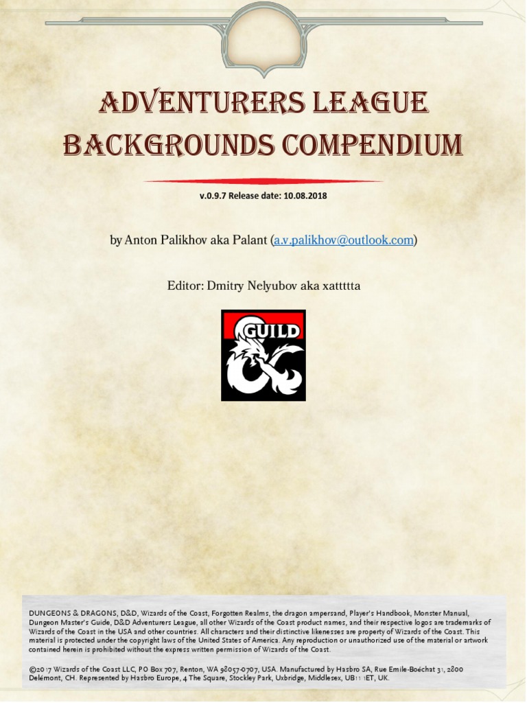 Al Backgrounds Compendium 097 PDF | PDF | Wizards Of The Coast | Dungeons & Dragons