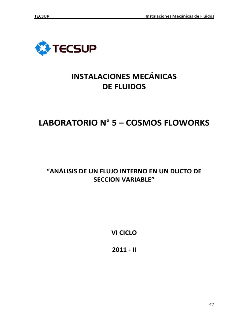 5 Laboratorio Cosmos Flow 2 - Flujo Interno en Conducto | PDF | Materia ...