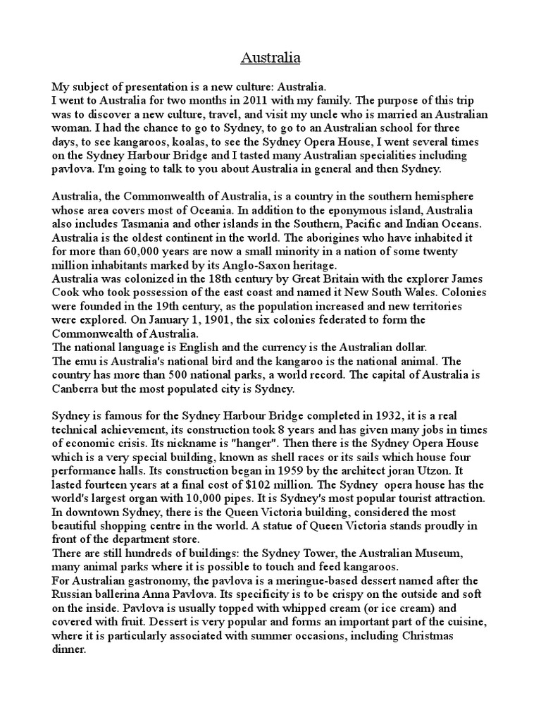 Presentation Australia | PDF | Australia | Sydney