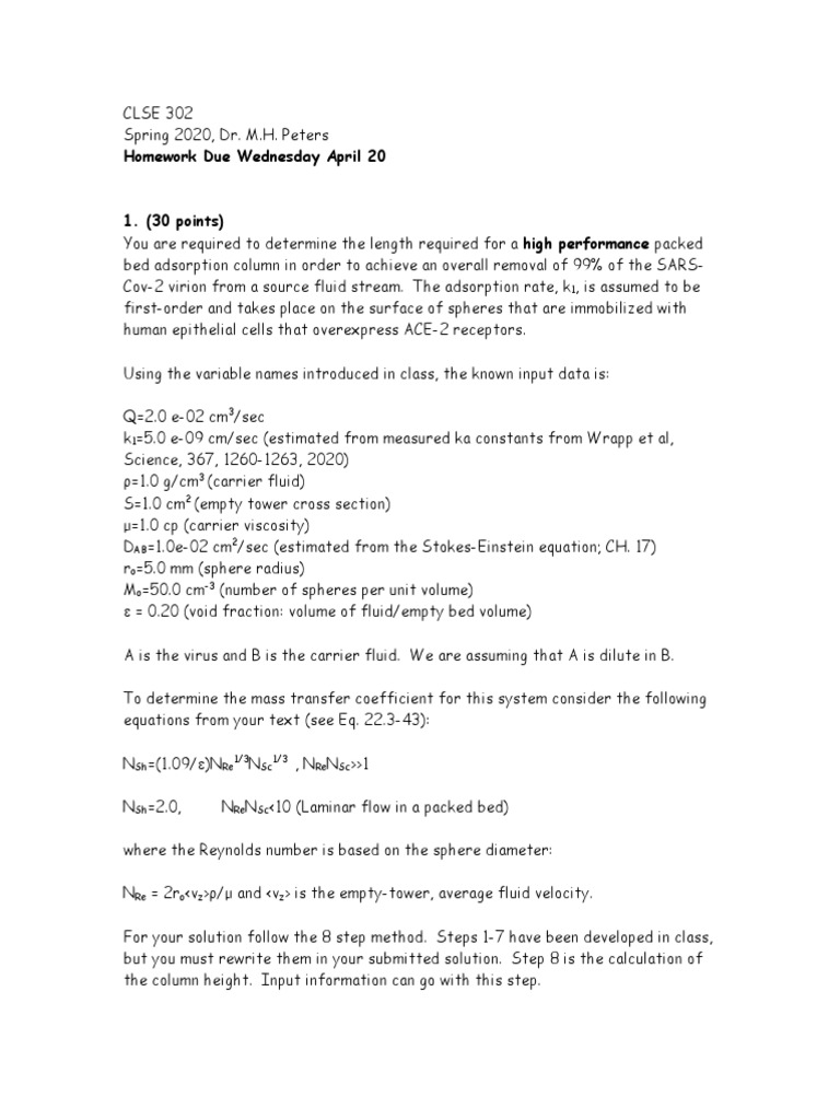 Homework Due Wednesday April 20 | PDF