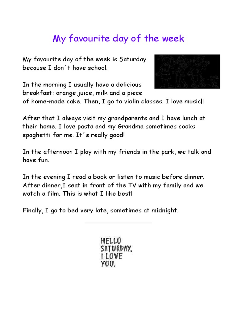 My Favourite Day of The Week | PDF