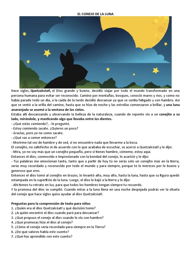 Leyenda Del Conejo En La Luna Pdf Libros Para Adolescentes