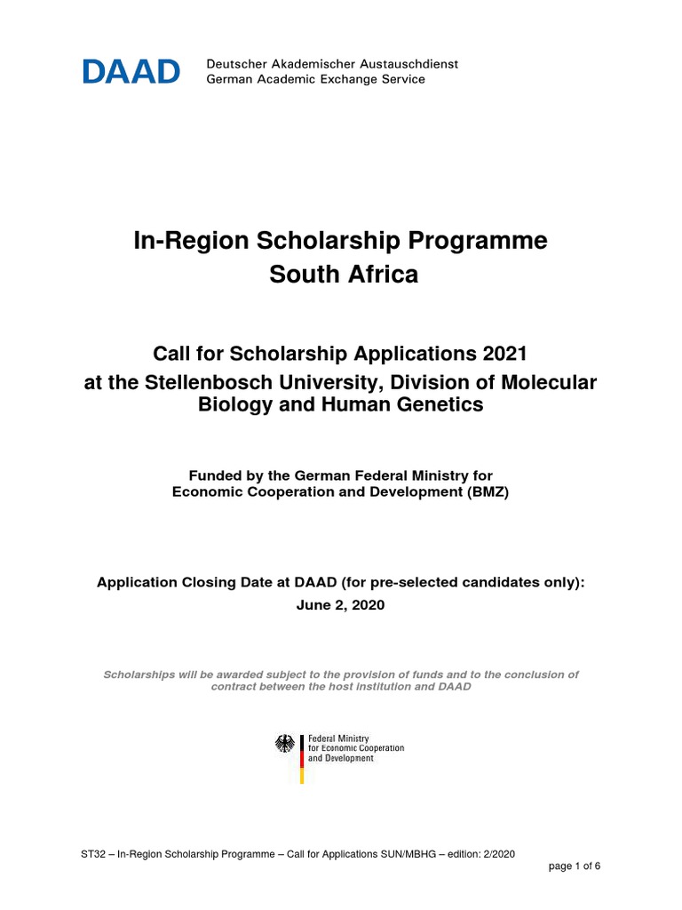 DAAD - Call - For - Application - 2021 PDF | PDF | Postgraduate ...