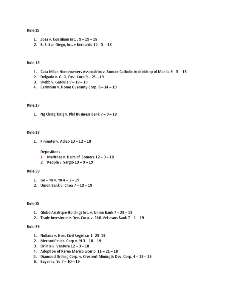 Philippine court rules summaries | PDF