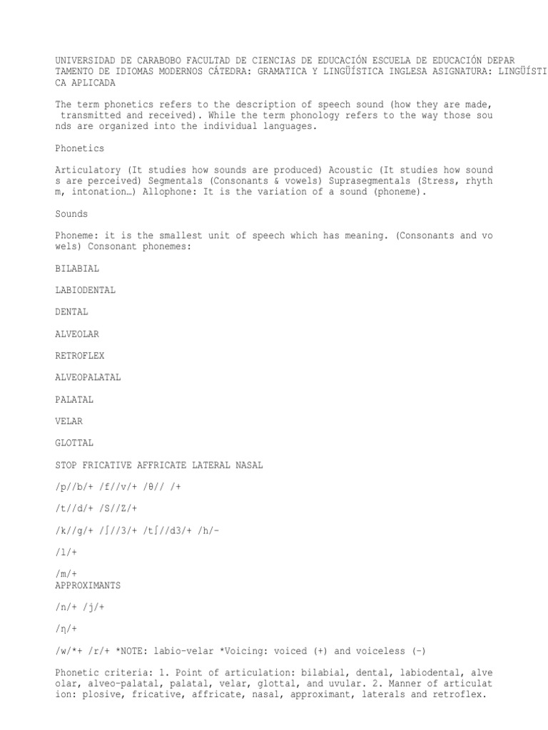 Phonetics and Phonology Exercises | PDF | Semiotics | Phonetics