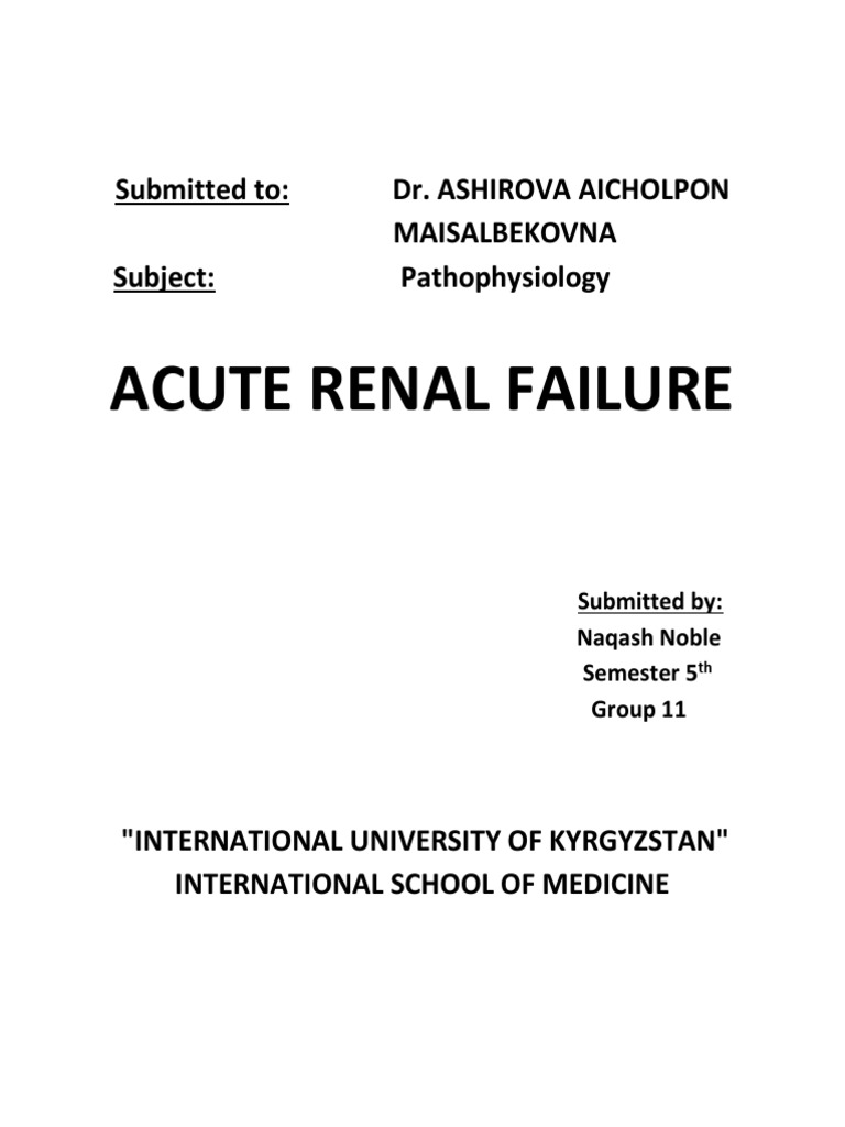 Acute Renal Failure | PDF | Kidney | Urinary System