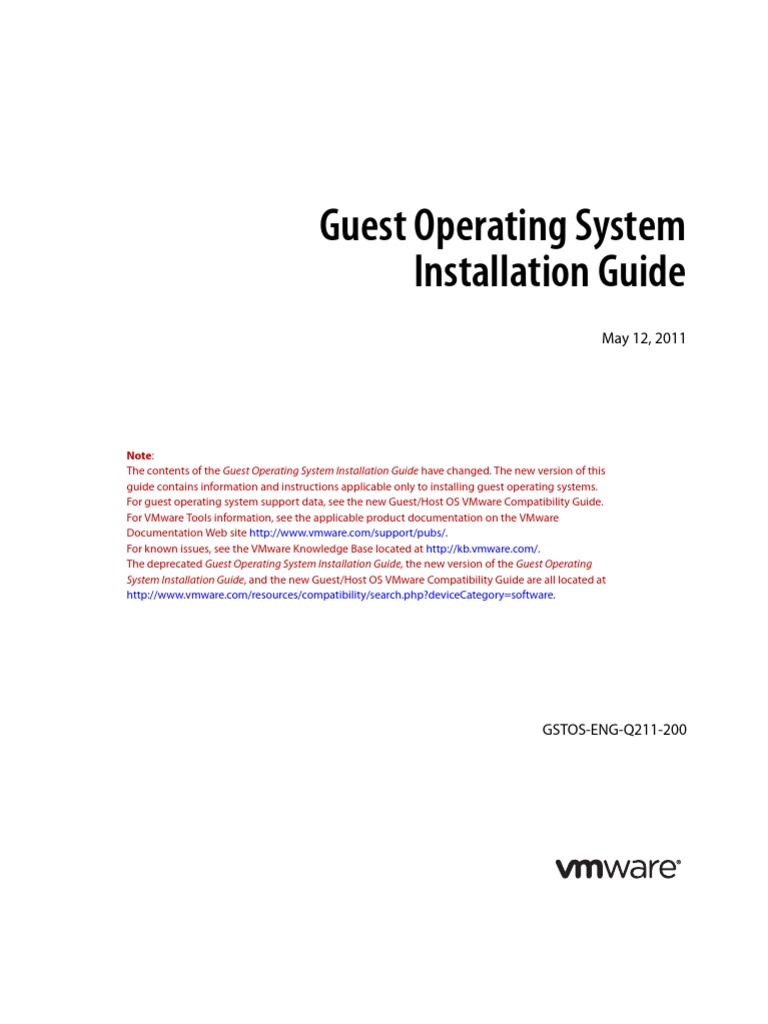 Guest Operating System Installation Guide | PDF | Operating System | V ...