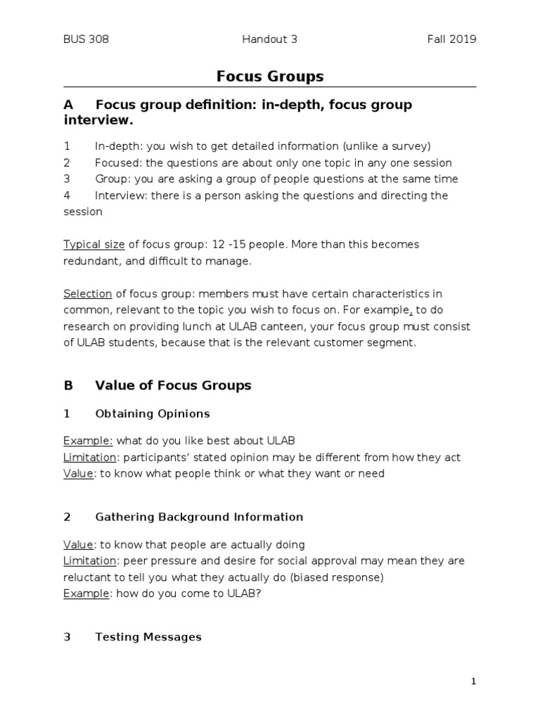 Focus Groups: A Focus Group Definition: In-Depth, Focus Group Interview ...