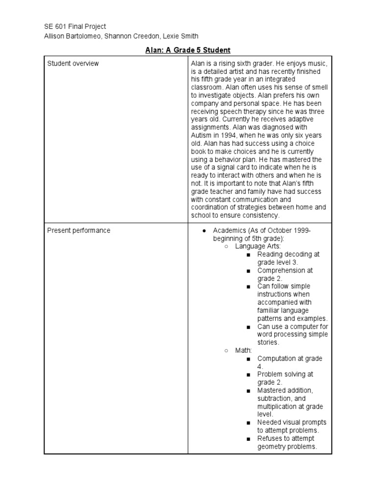 Se 601 Final Teamwork Project | PDF | Reading Comprehension | Special ...