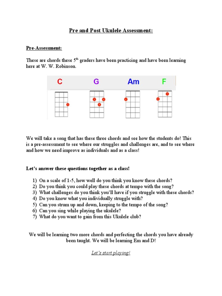 Pre Post Assessment Project | PDF