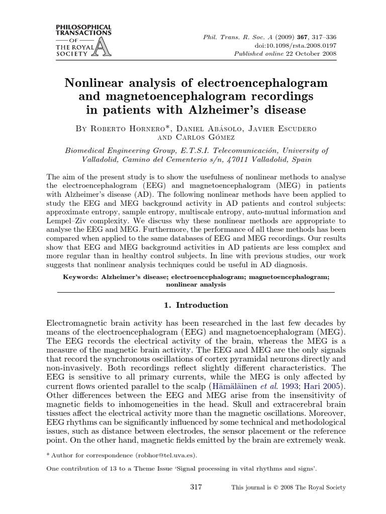 130b17 Nonlinear Analysis of Eeg and Meg in Patients Wit | PDF | Magnetoencephalography ...