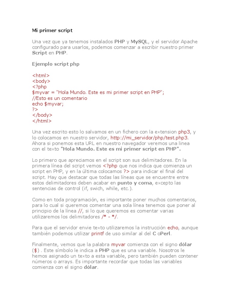 Mi Primer Script Mysql Pdf Php Sql