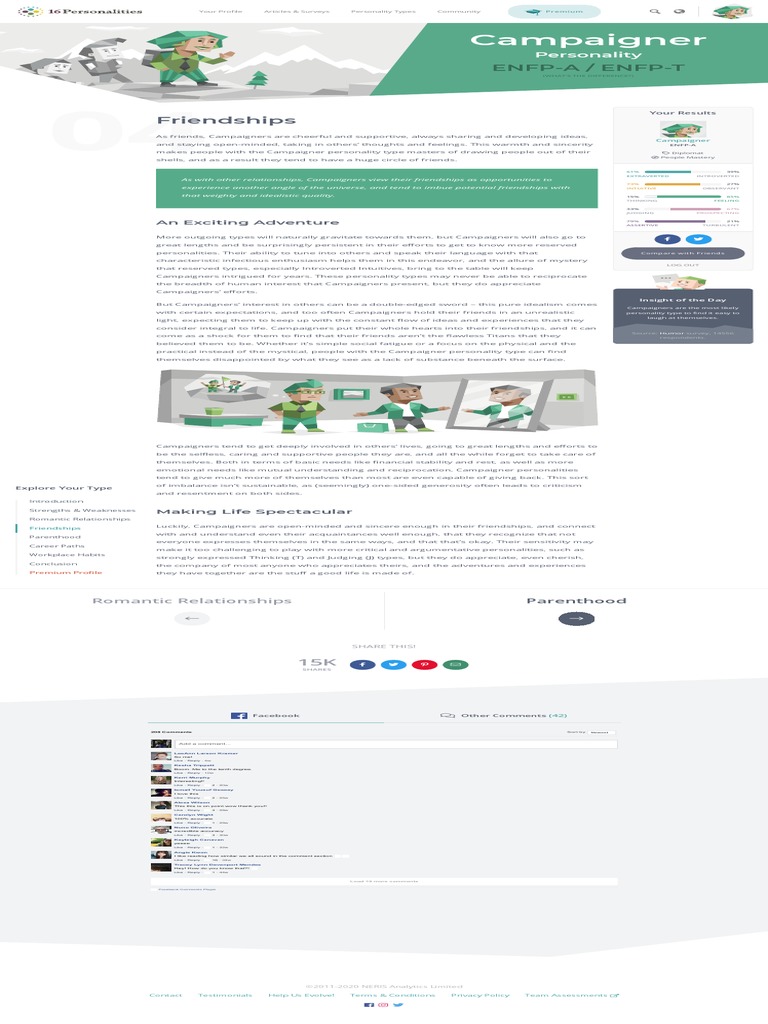Friendships - Campaigner (ENFP) Personality - 16personalities | PDF ...