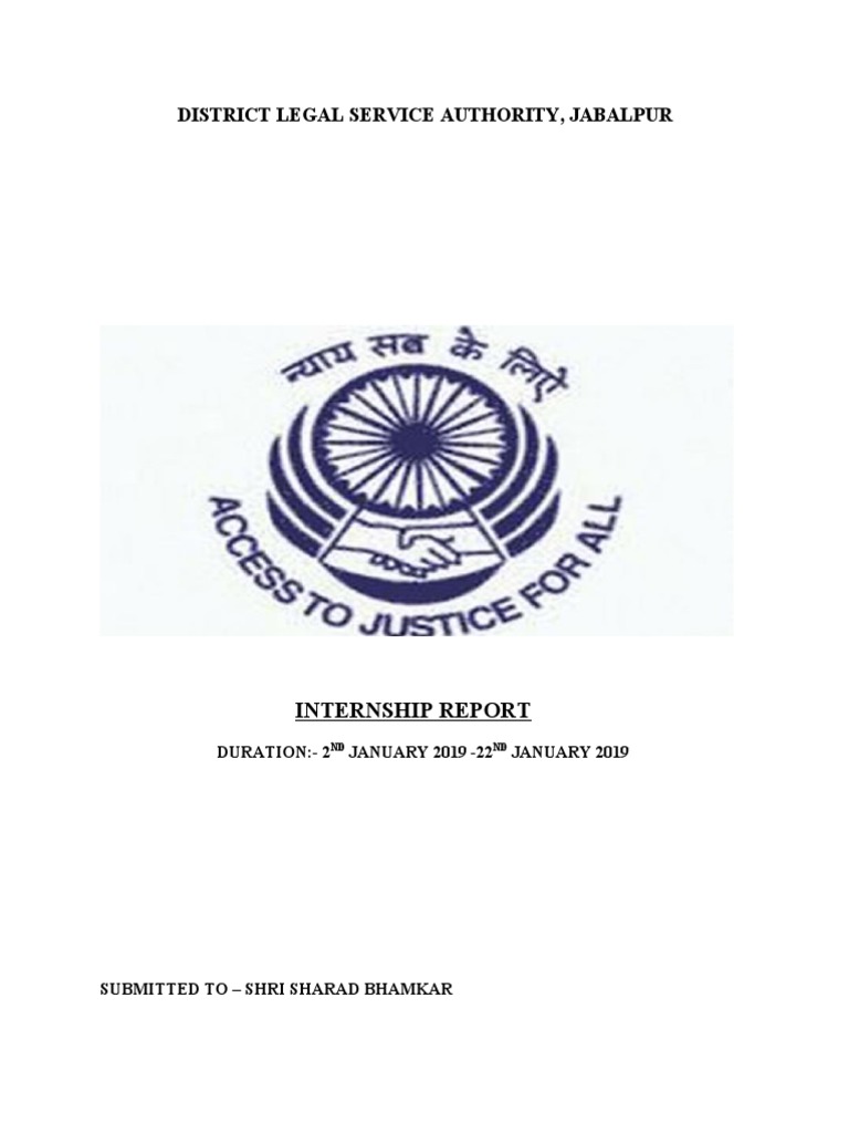 District Legal Service Authority, Jabalpur: Internship Report | PDF ...