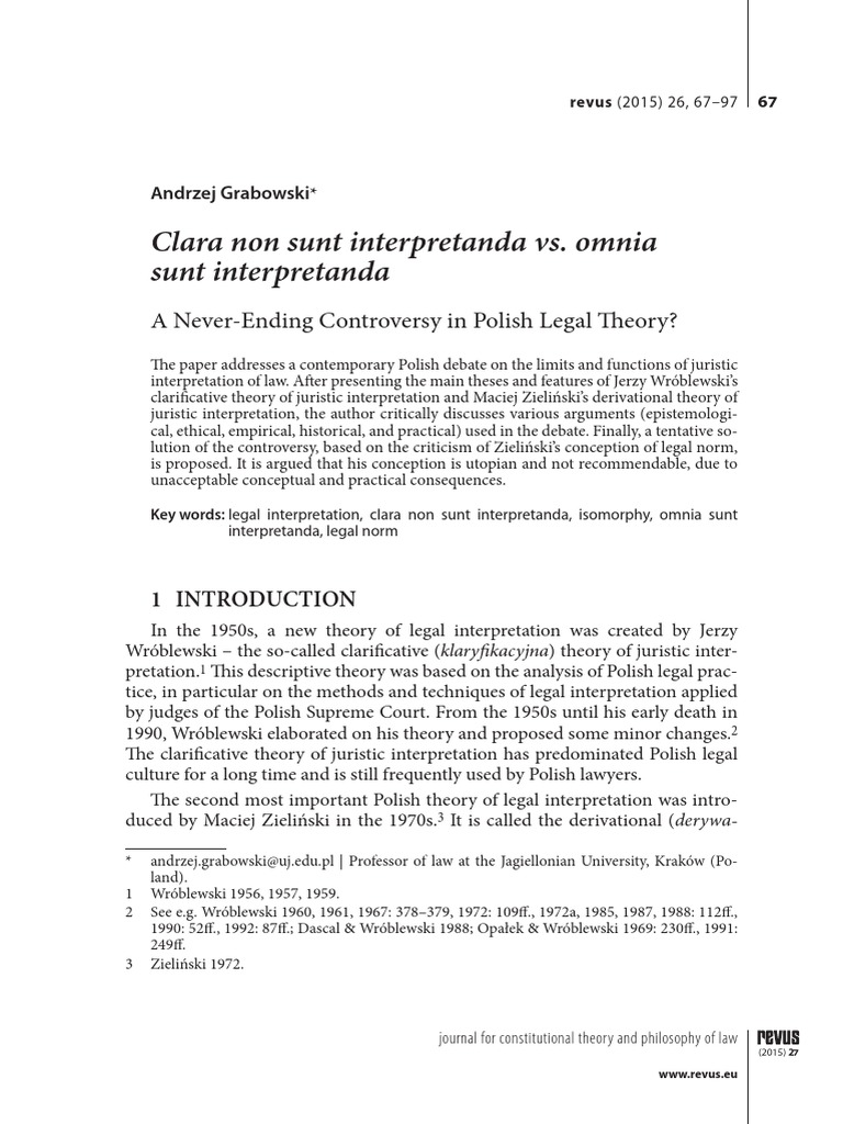 Clara vs. Omnia: Polish Legal Debate | PDF | Jurisprudence | Theory