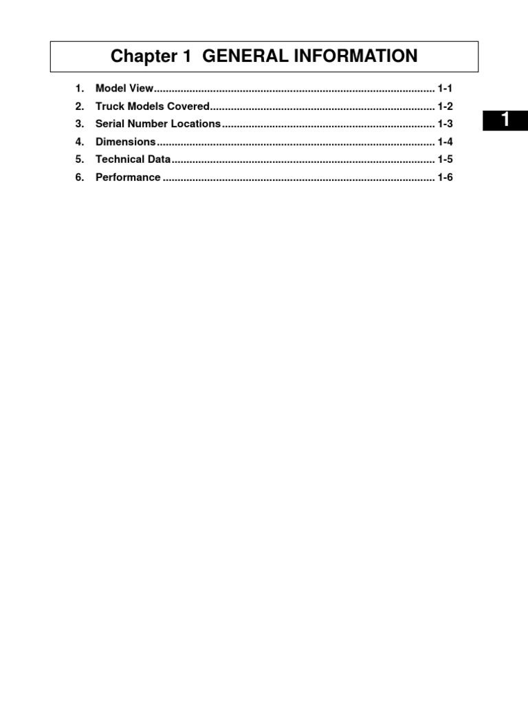 Chapter 1 General Information | PDF | Truck | Transmission (Mechanics)