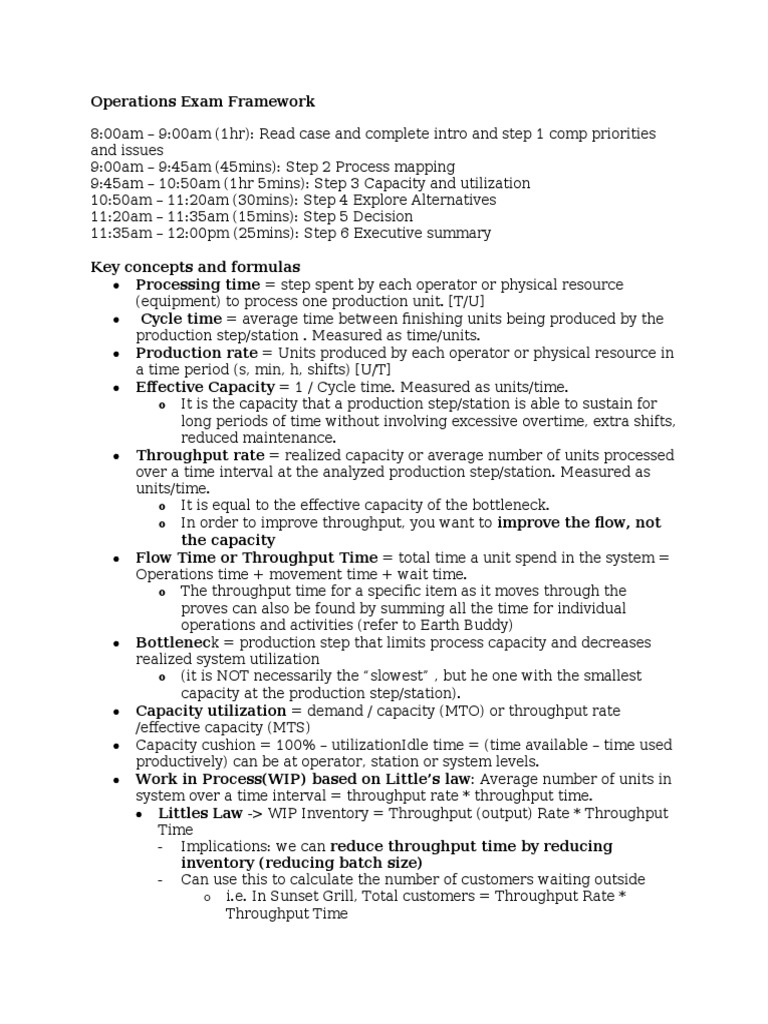 Operations Management Exam Overview | PDF | Inventory | Supply Chain