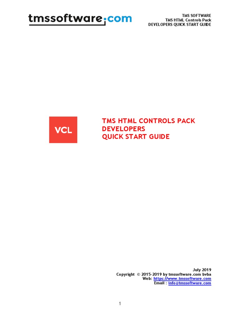 TMS HTML Controls Pack Quick Start | PDF
