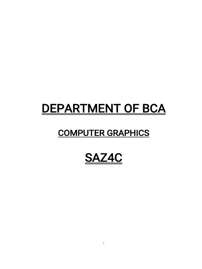 CG Unit 1 PDF | PDF | Nature