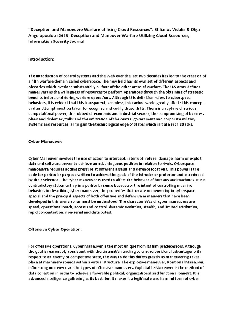 Cyber Operation Assignment 2 | PDF | Maneuver Warfare | Cyberwarfare