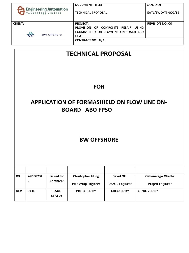 Technical Proposal: FOR Application of Formashield On Flow Line On ...