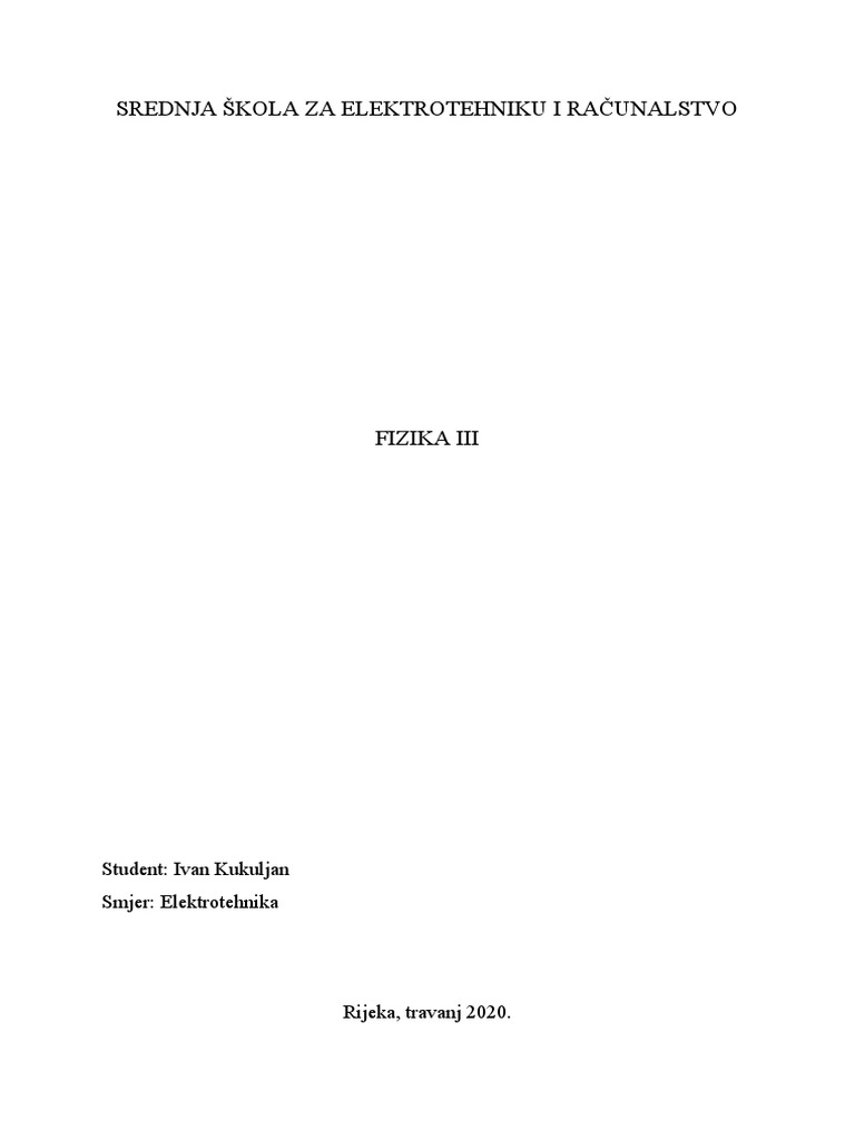Fizika III | PDF