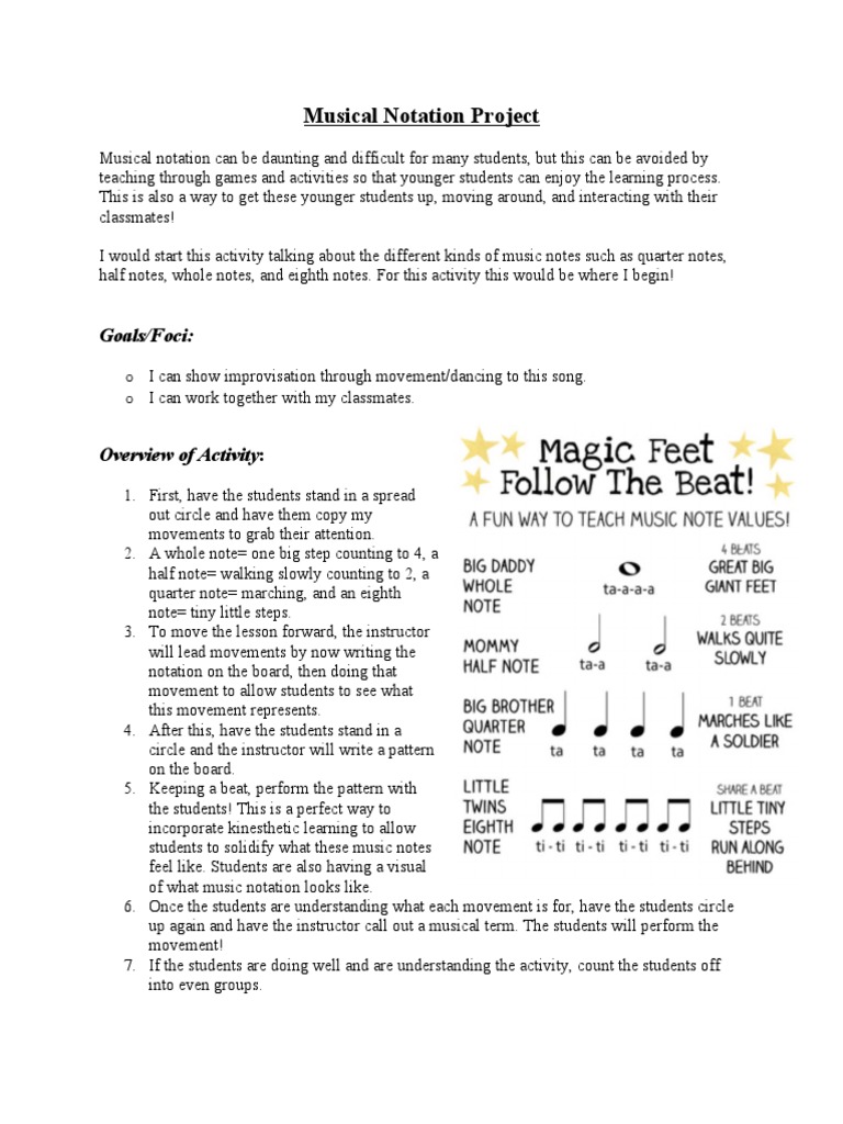 Musical Notation Project | PDF | Neuropsychological Assessment | Pedagogy