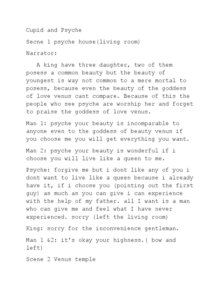 Cupid and Psyche Script | PDF | Cupid | Apollo